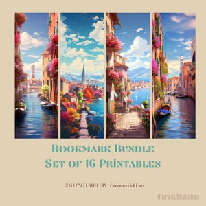 Bundle of 16 European Cities Printable Bookmarks, Digital Download ...