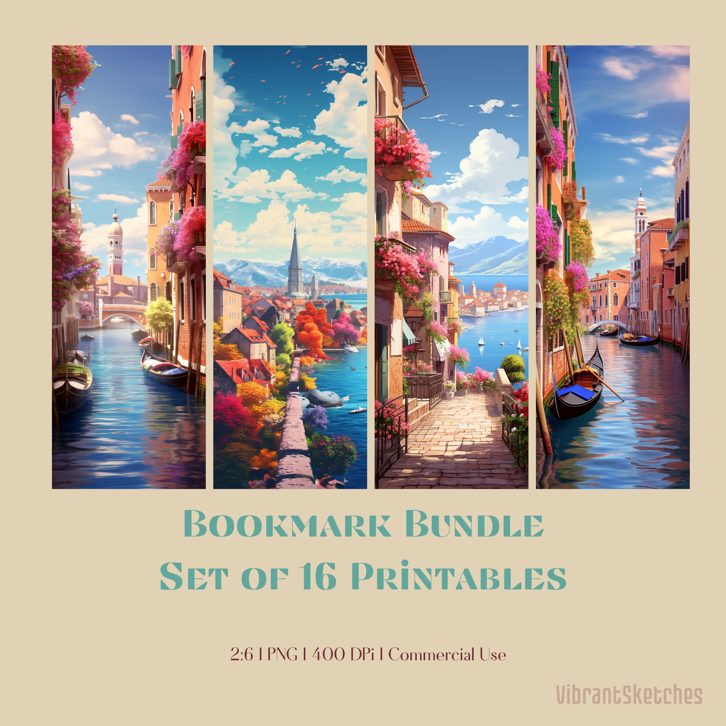 Bundle of 16 European Cities Printable Bookmarks, Digital Download ...