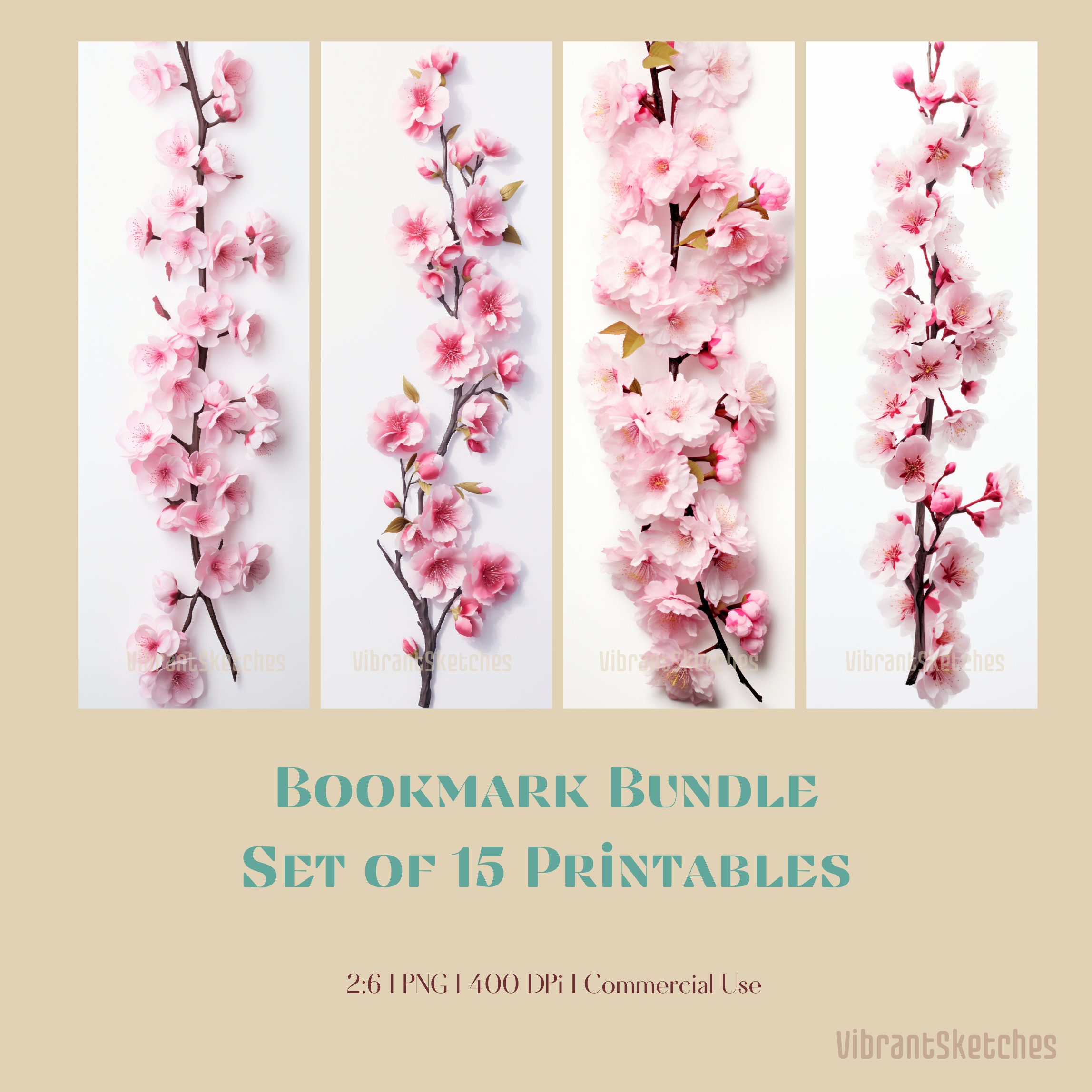 15 Cherry Blossom Bookmark Designs, Japanese Blossom Flowers Bookmarks ...