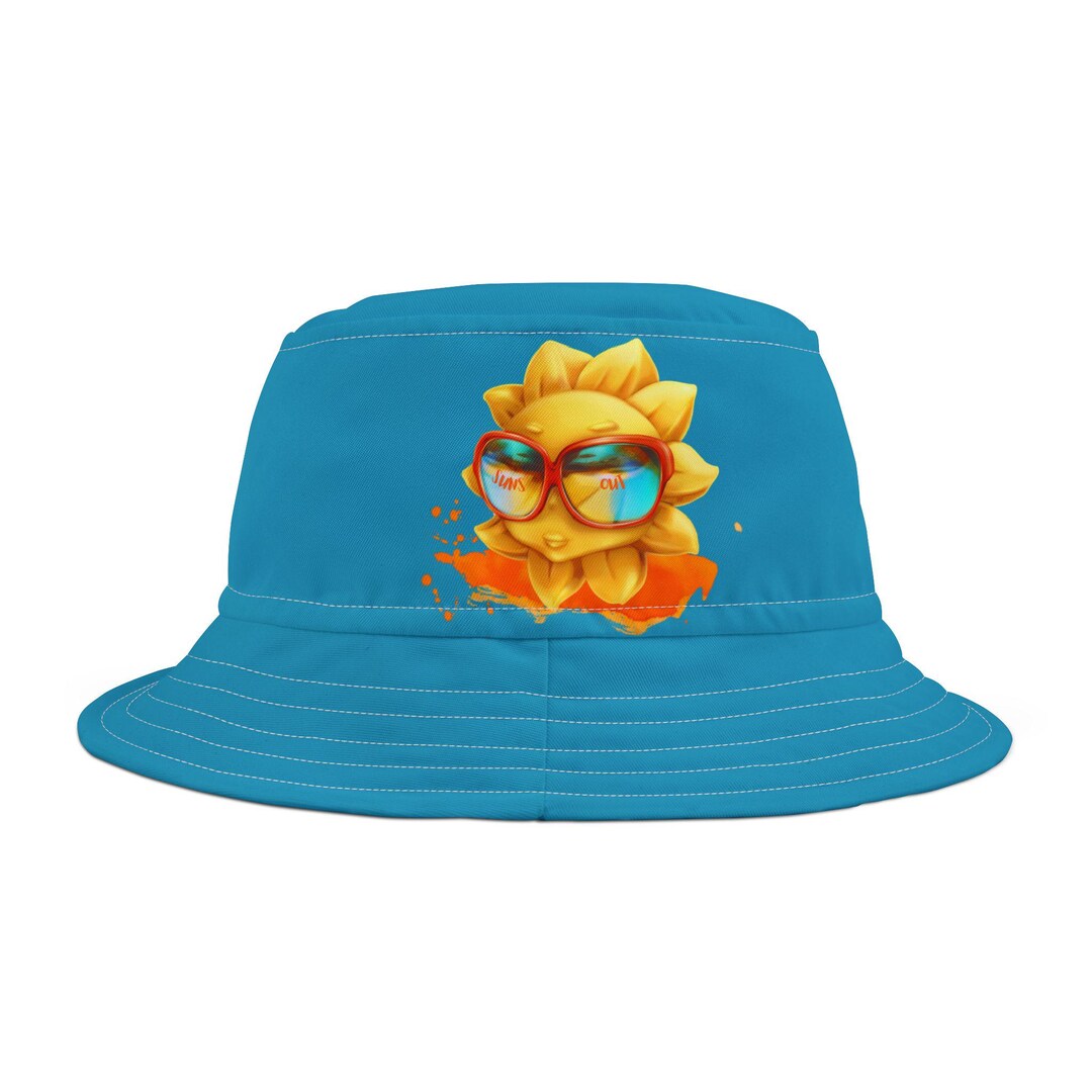 Bucket Hat, Smiling Sun Beach Sun Protection, Fun Vacation Hat, Stylish ...