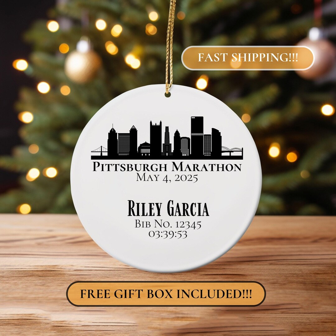 Marathon Runner Ornament, Personalized Marathon Finisher Ornament ...