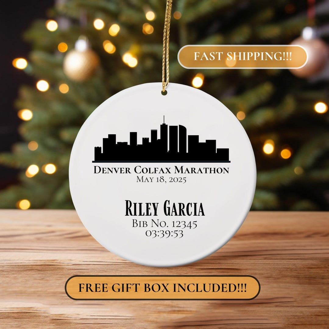 Marathon Runner Ornament, Personalized Marathon Finisher Ornament ...