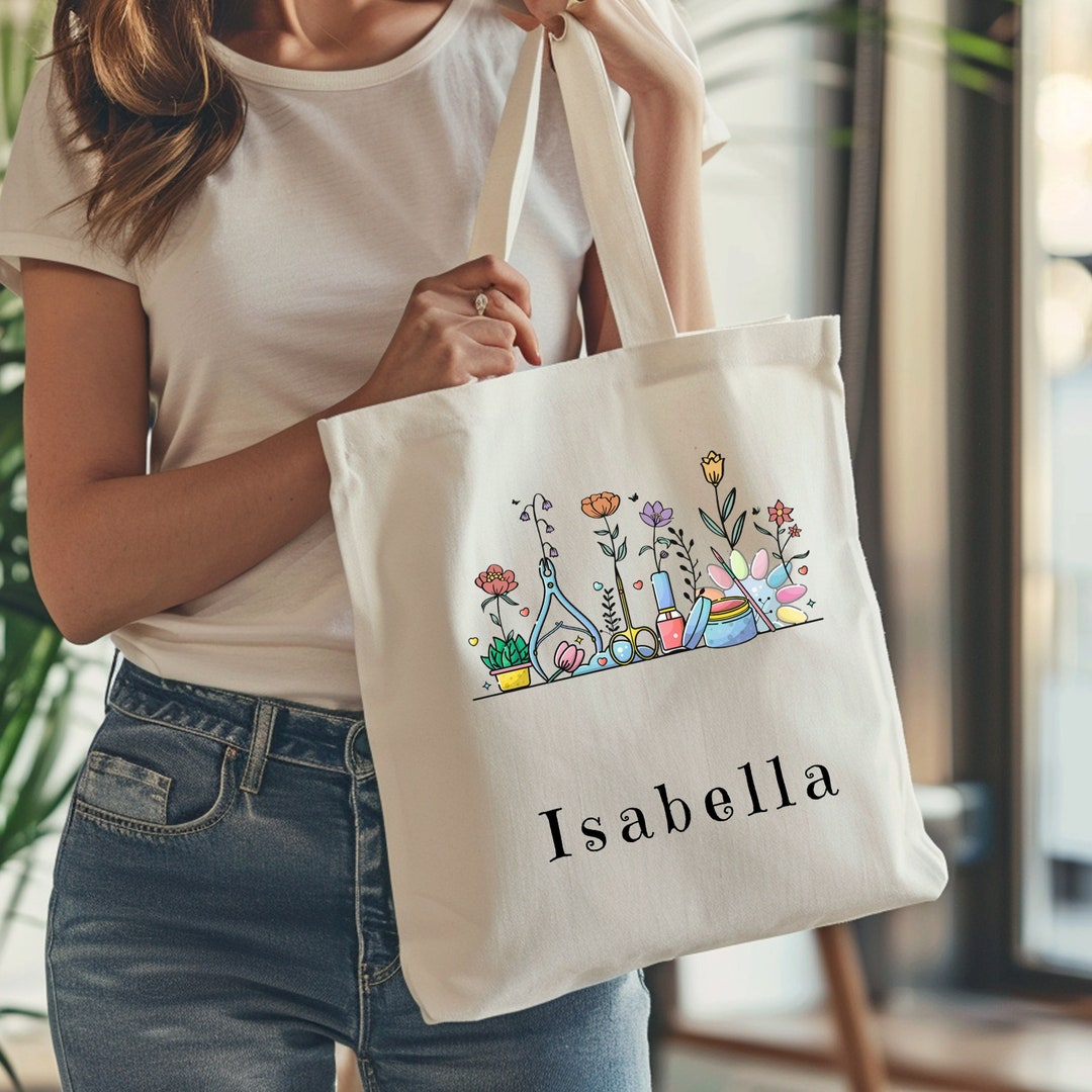 Nail Technician Tote Bag, Personalized Nail Technician Bag, Nail Tech ...