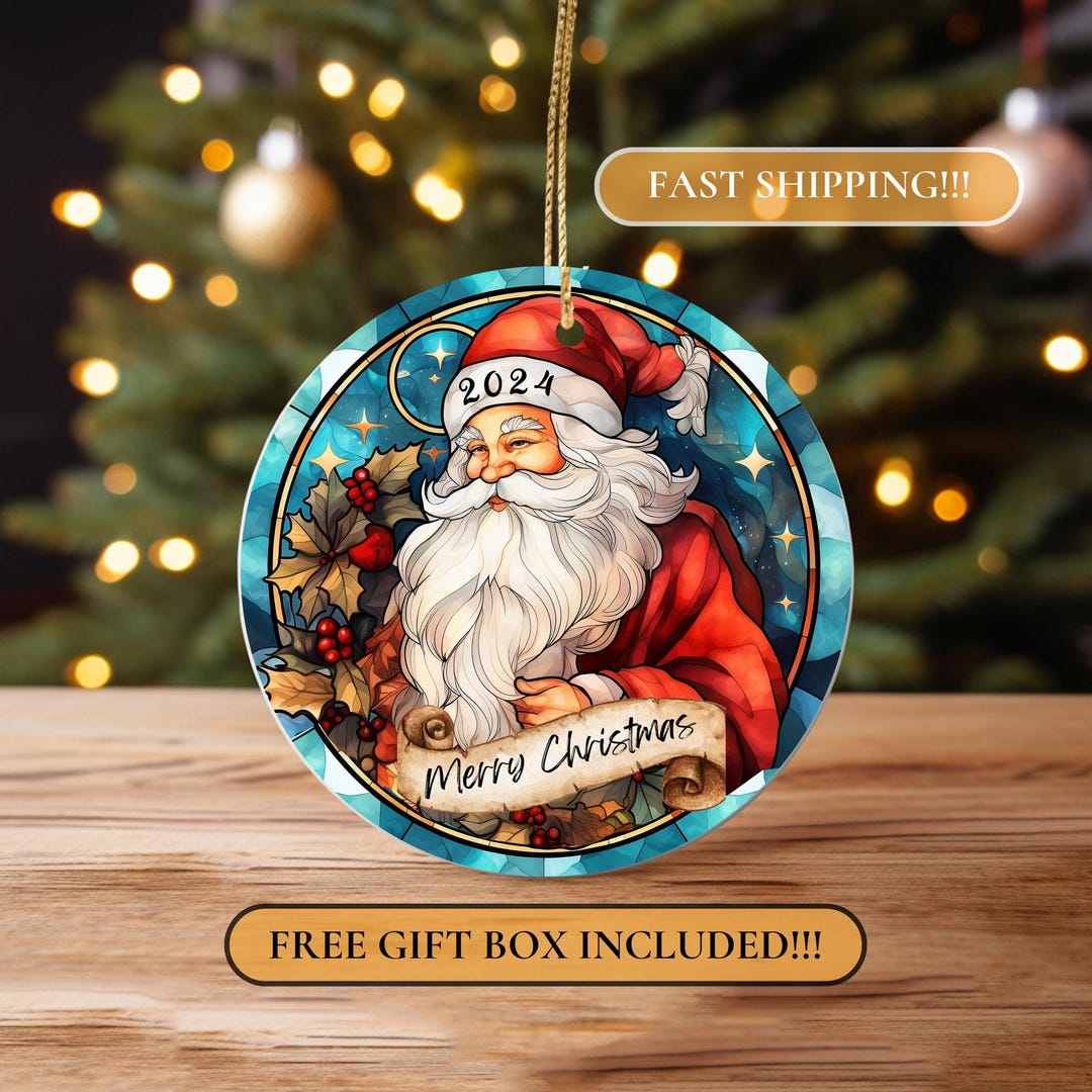 Santa Ornament, Personalized Santa Ornament, Custom Santa Ornament ...