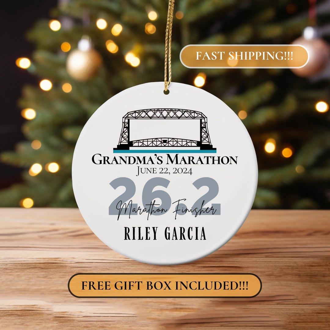Customized Running Ornament, Custom Marathon Finisher Ornament, Half ...