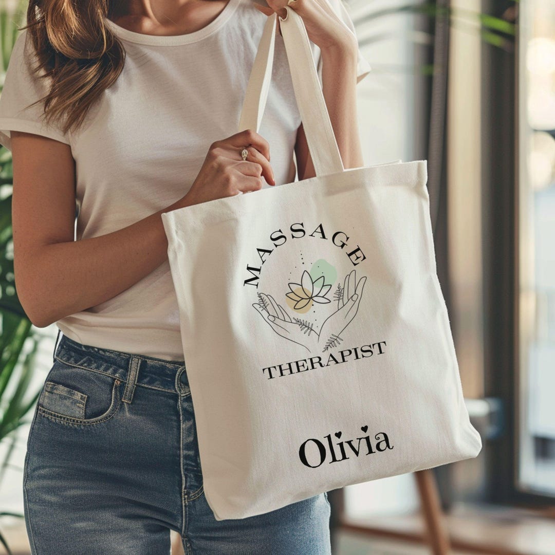 Personalized Massage Therapist Tote Bag, Massage Therapist Bag, Custom ...
