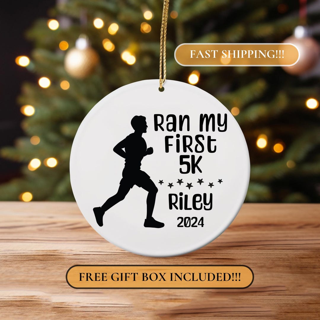 Personalized Running Ornament, 5K Runner Ornament, Half Marathon Runner ...