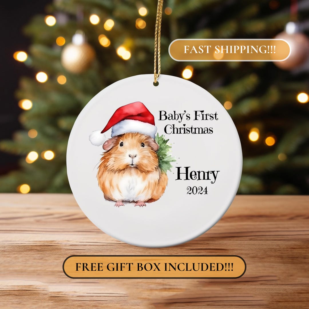 Hamster Ornament, Personalized Hamster Xmas Ornament, Cute Hamster ...