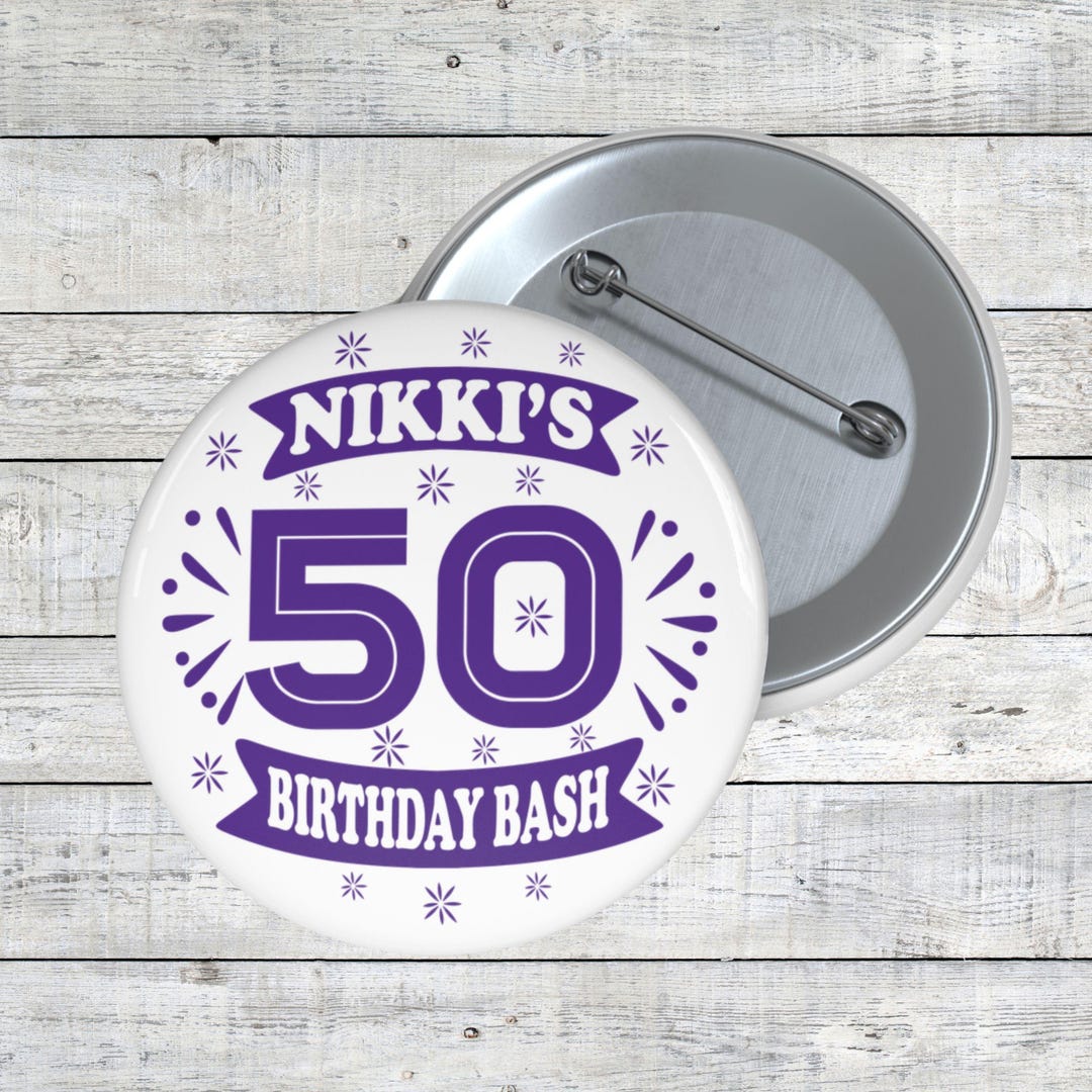 Customized Birthday Bash Birthday Pin, Customize Name Birthday Pin ...