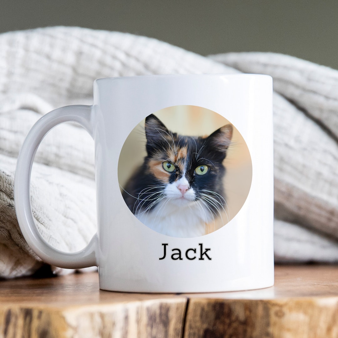 Personalized Cat Photo Mug, Customized CAT Mug, Add Your Own Cat Photo ...