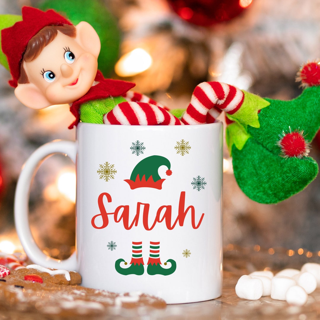 Personalized Hot Chocolate Mug, Custom Coffee Mug, Cute Elf Coffee Mug ...