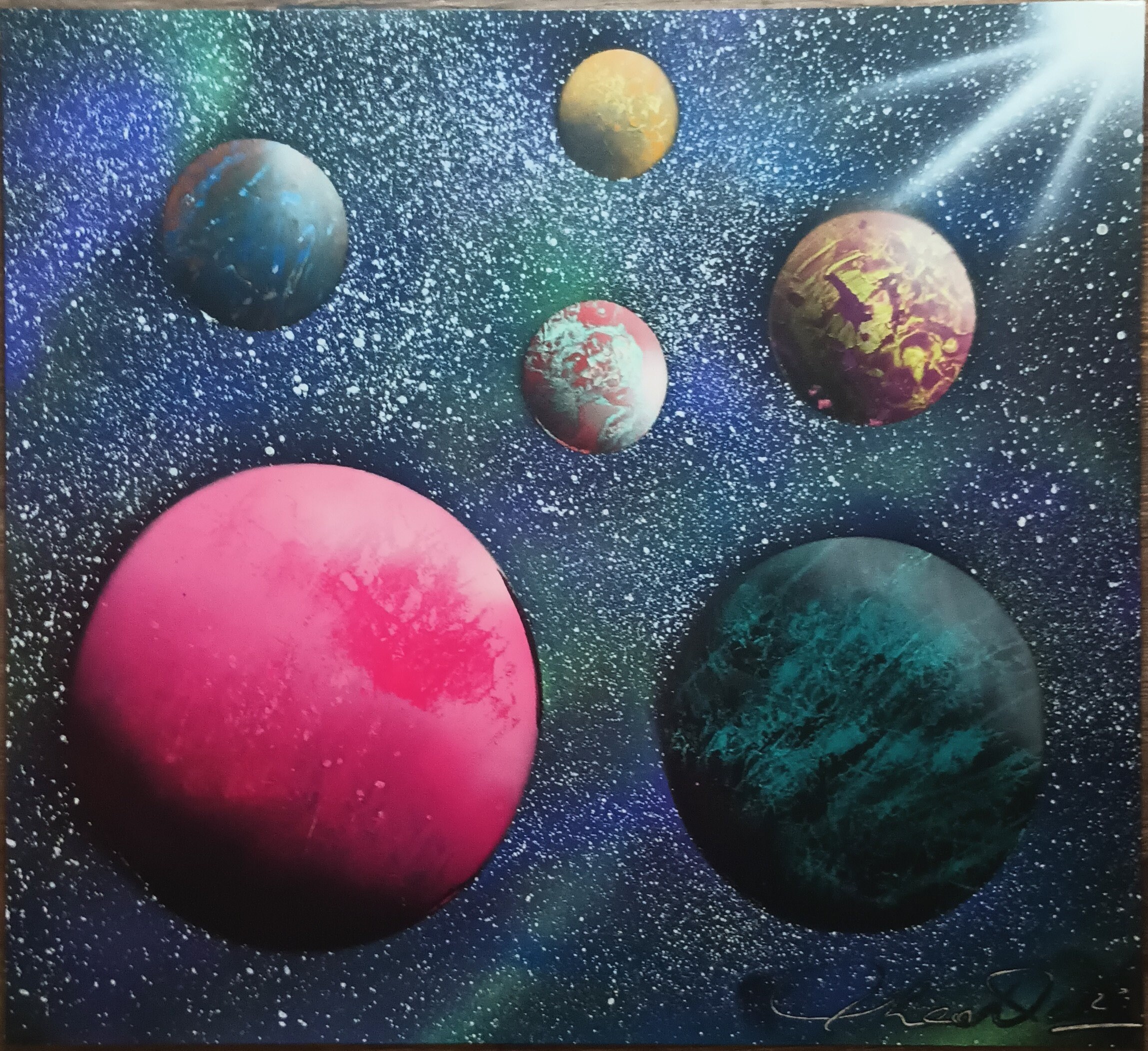 Galaxy Spray Painting 14x16 - Etsy