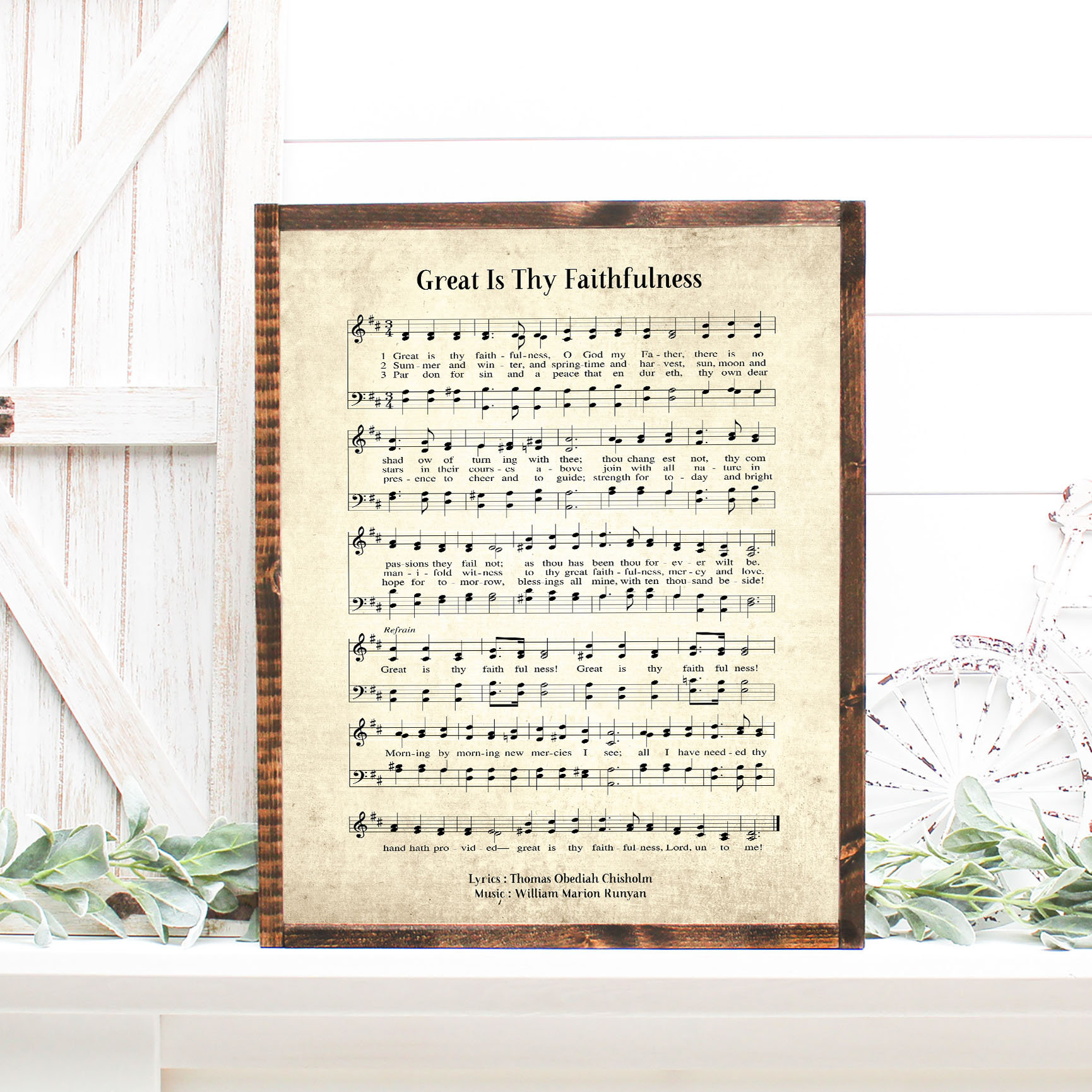 Great is Thy Faithfulness Vintage Wall Art Print, Church Hymn Religious ...