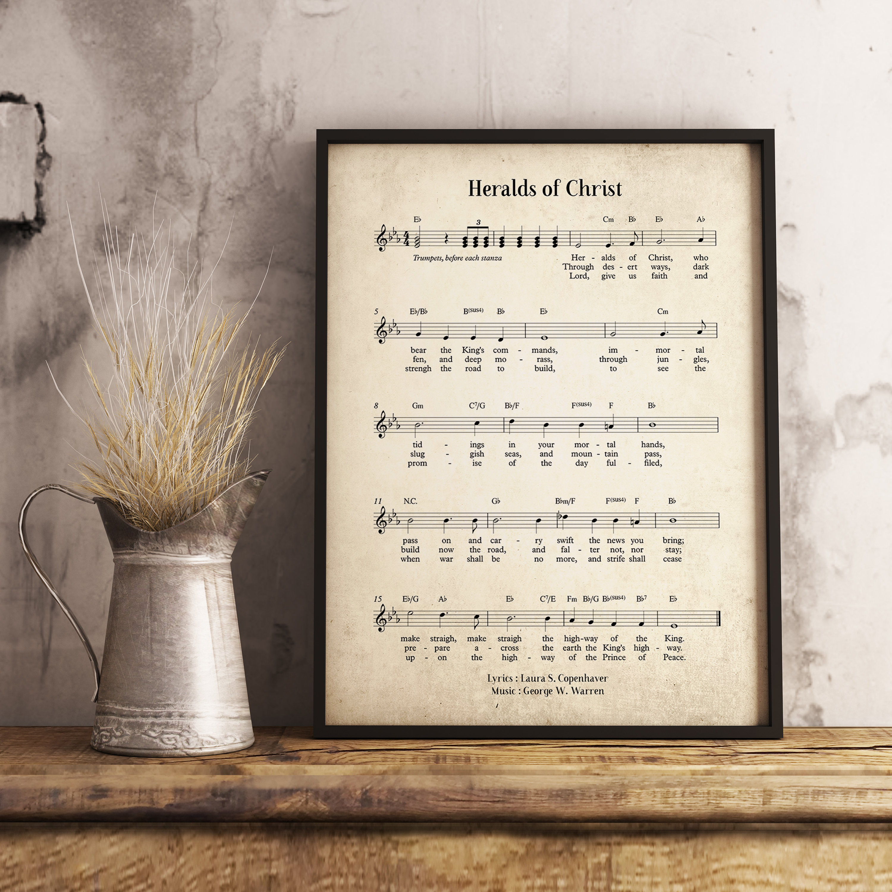 Heralds of Christ Vintage Wall Art Print, Church Hymn Religious Poster ...