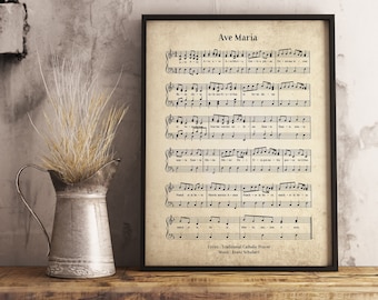 Ave Maria Printable Vintage Hymn Sheet Music - Etsy