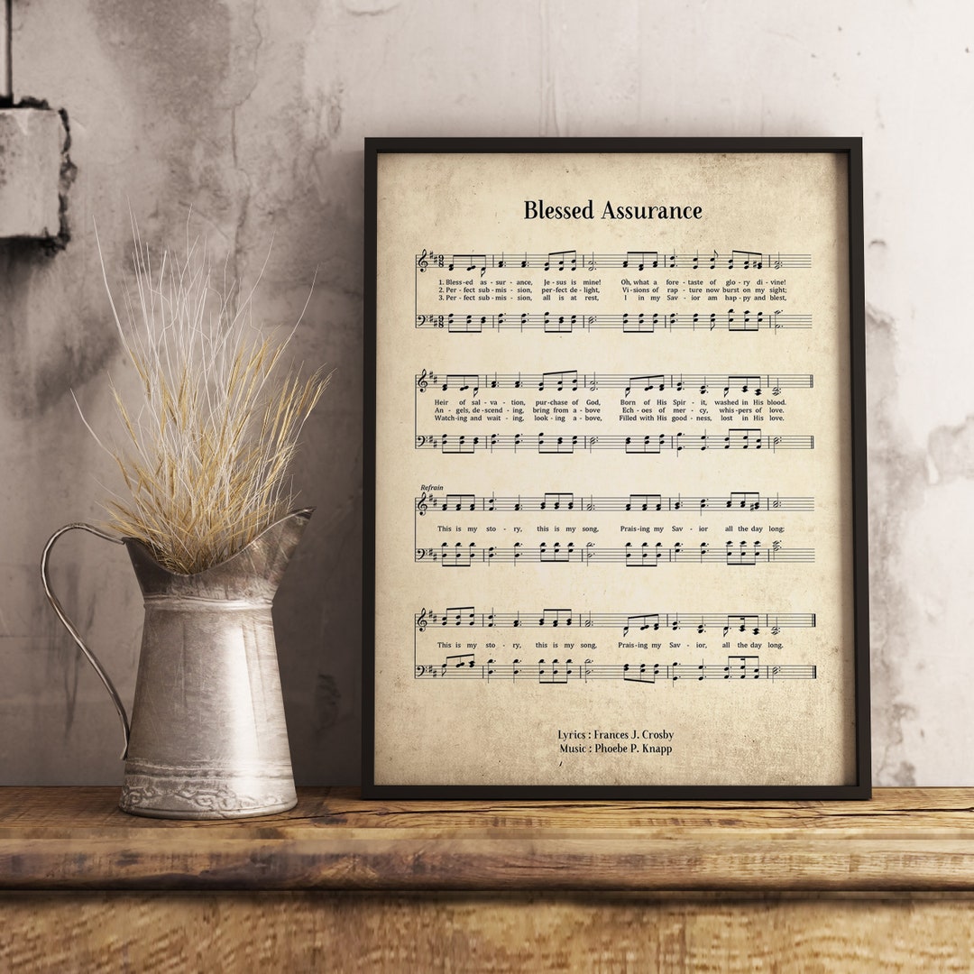 Blessed Assurance Vintage Wall Art Print, Church Hymn Religious Poster ...