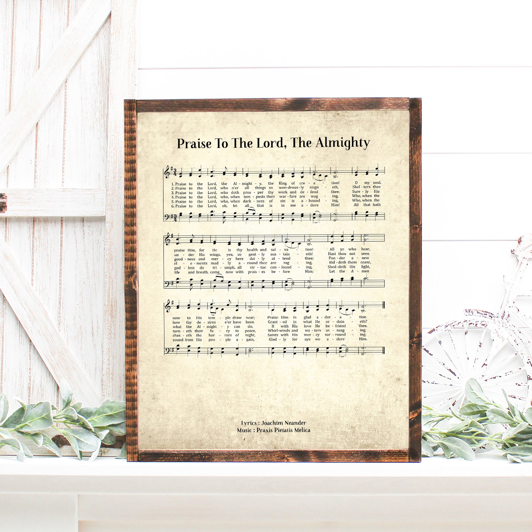 Praise to the Lord, the Almighty Vintage Wall Art Print, Church Hymn ...