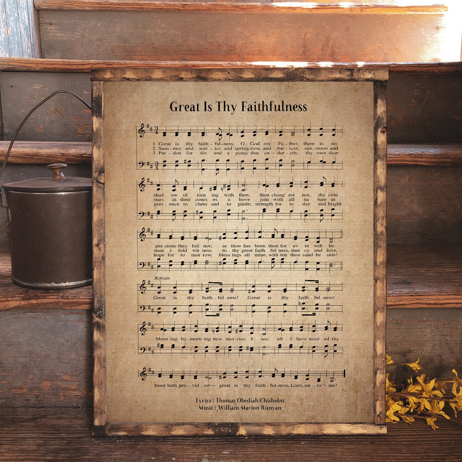 Great is Thy Faithfulness Vintage Wall Art Print, Church Hymn Religious ...