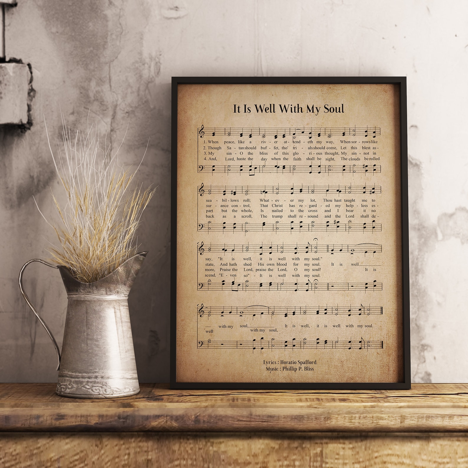 It is Well With My Soul Vintage Wall Art Print, Church Hymn Religious ...