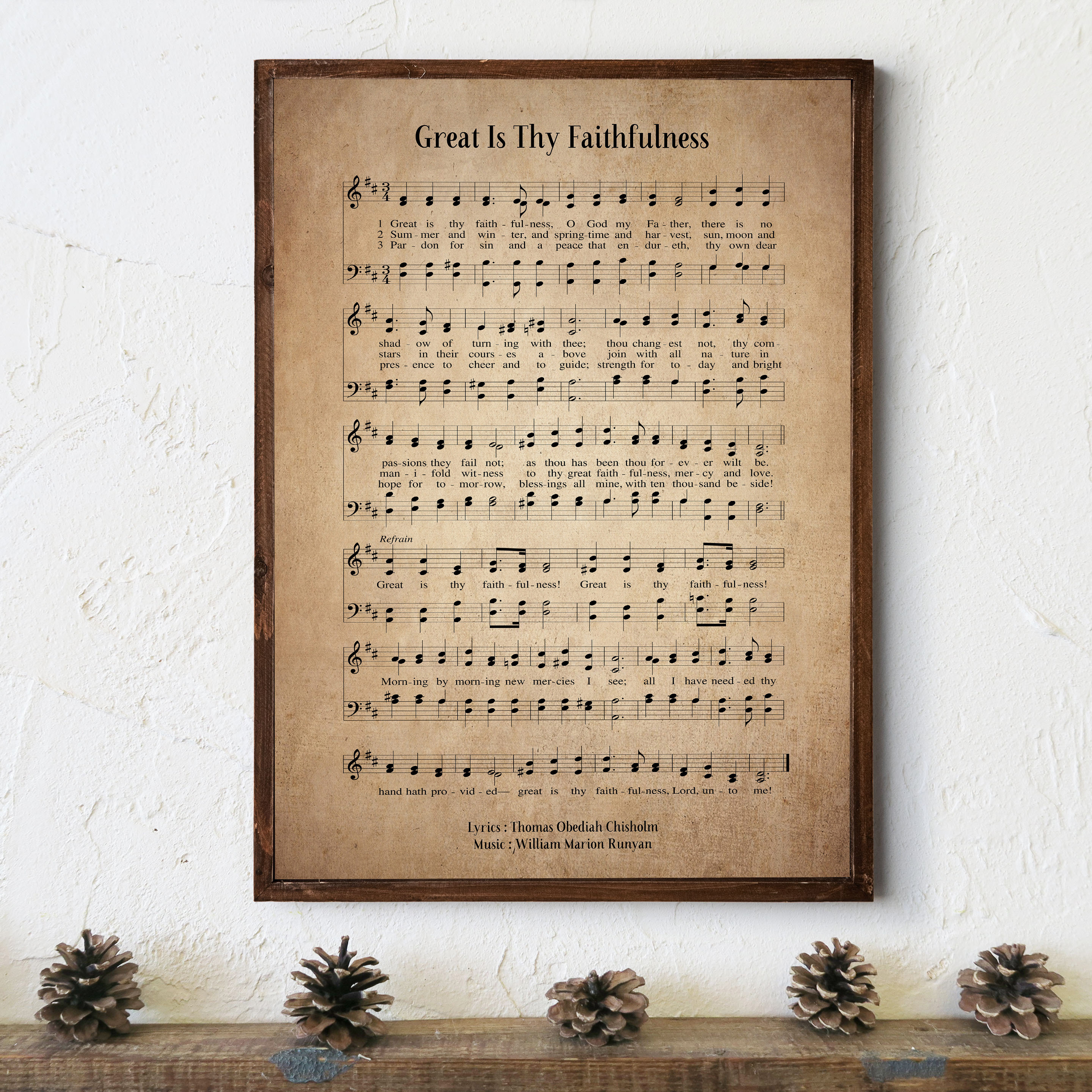 Great is Thy Faithfulness Vintage Wall Art Print, Church Hymn Religious ...