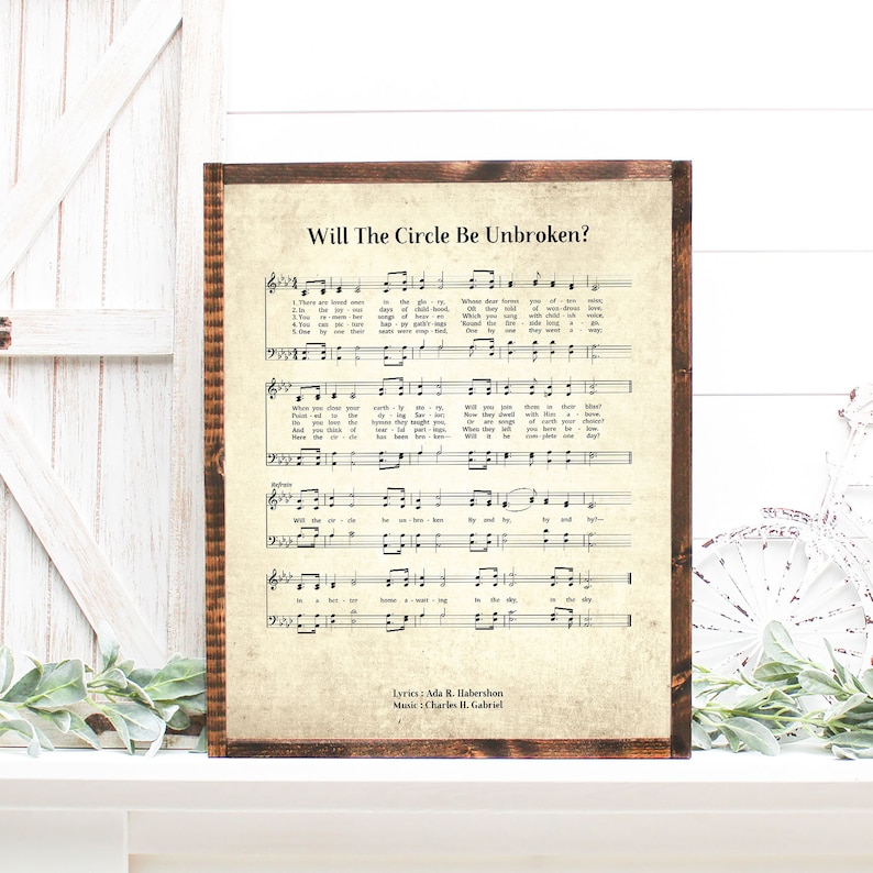 Will the Circle Be Unbroken Vintage Wall Art Print, Church Hymn ...