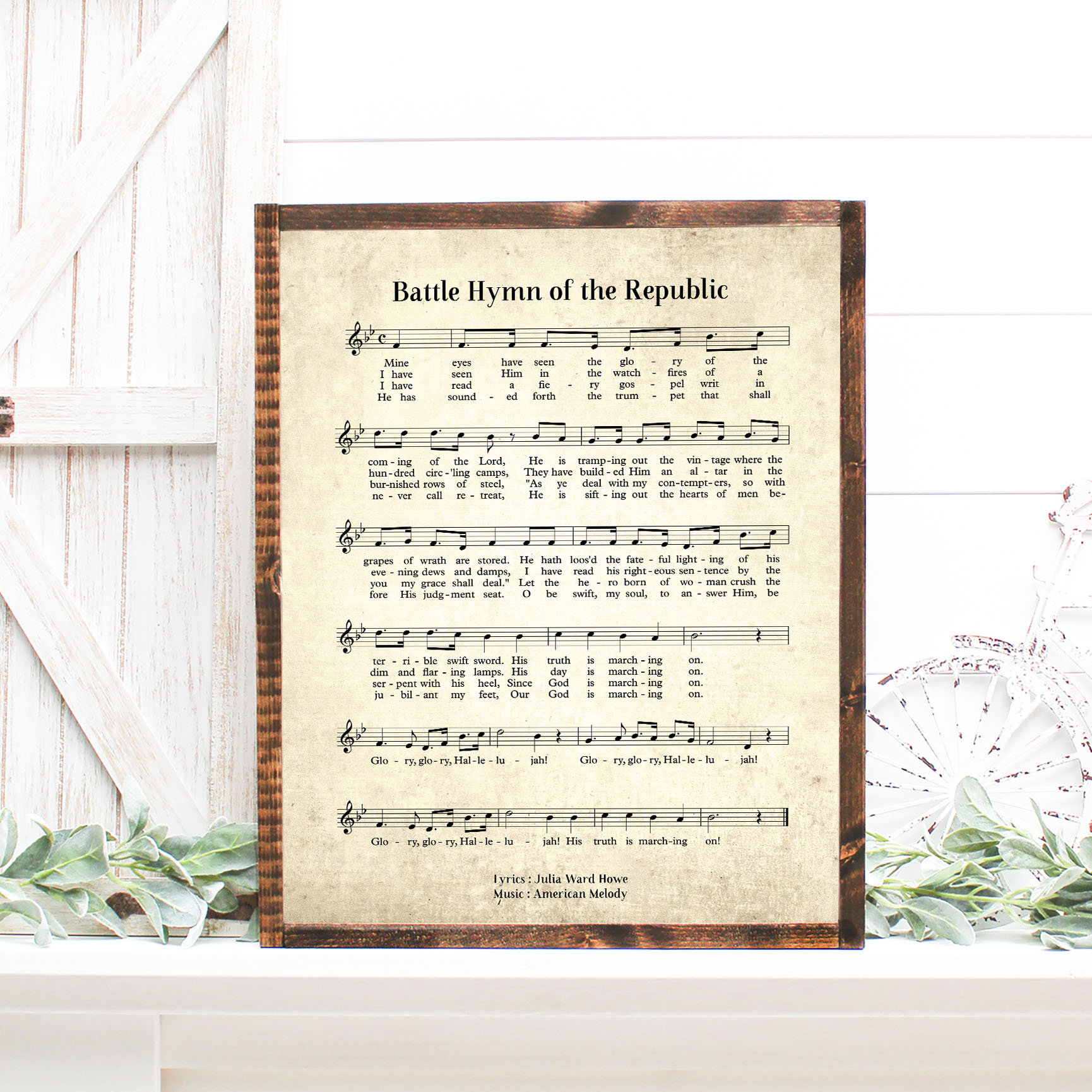 Battle Hymn of the Republic Vintage Wall Art Print, Church Hymn ...