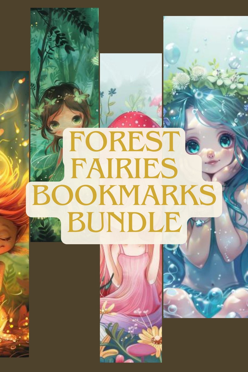 Fairies, Fantasy, Fairytale, Printable Bookmarks Bundle, Set of 20 PNG ...