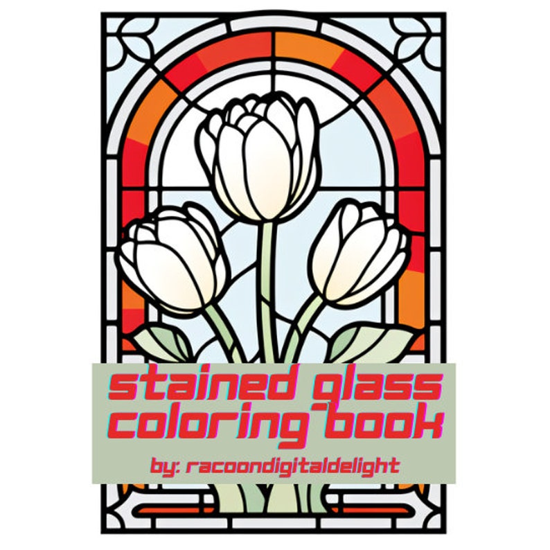 Stained Glass Flower Coloring Book Prompts | Cute AI Art Prompt for ...