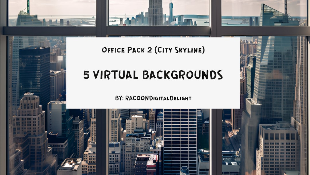 City Skyline | Virtual Office Background | Zoom Background | Digital ...