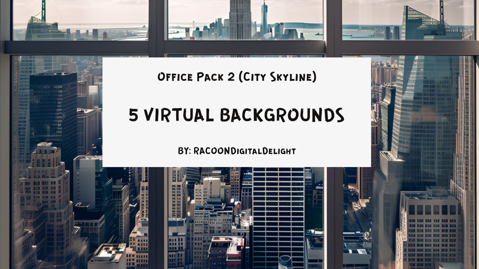 City Skyline | Virtual Office Background | Zoom Background | Digital ...