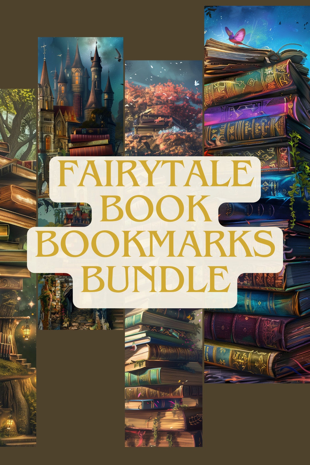 Books, Fantasy, Fairytale, Printable Bookmarks Bundle, Set of 20 PNG ...