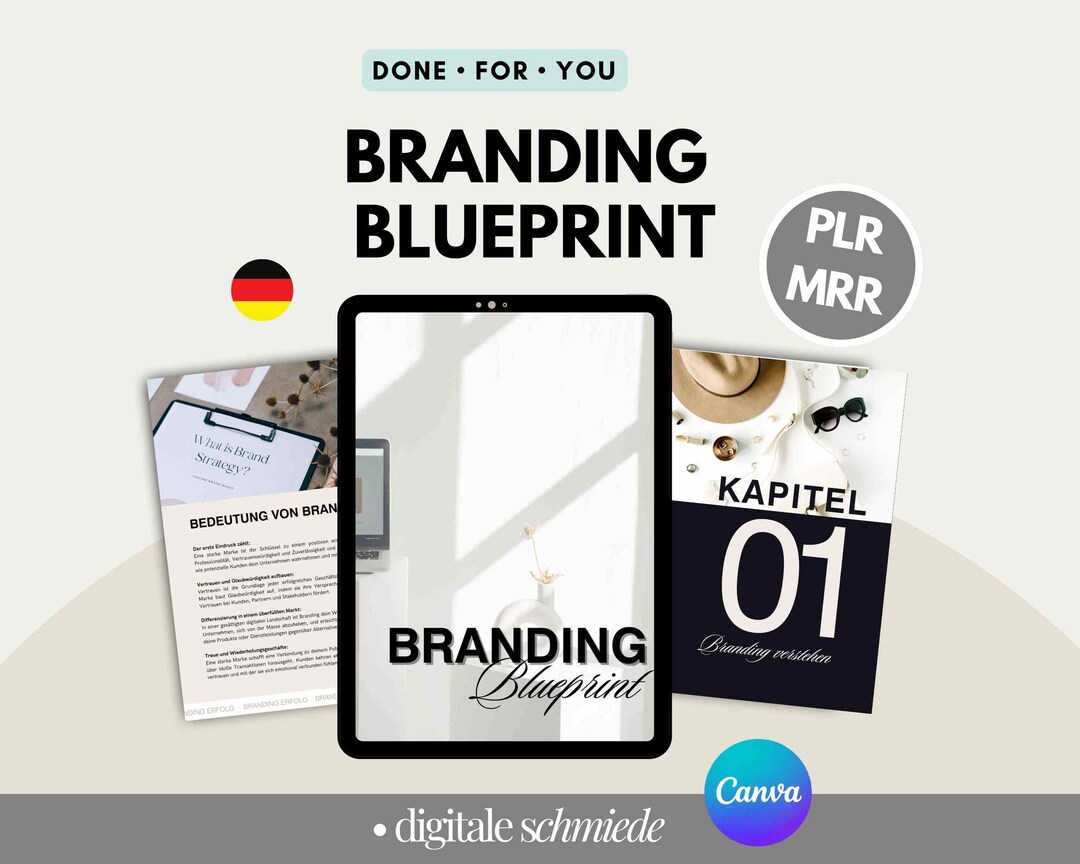 Branding Blueprint German Canva Template MRR and PLR Rights - Etsy