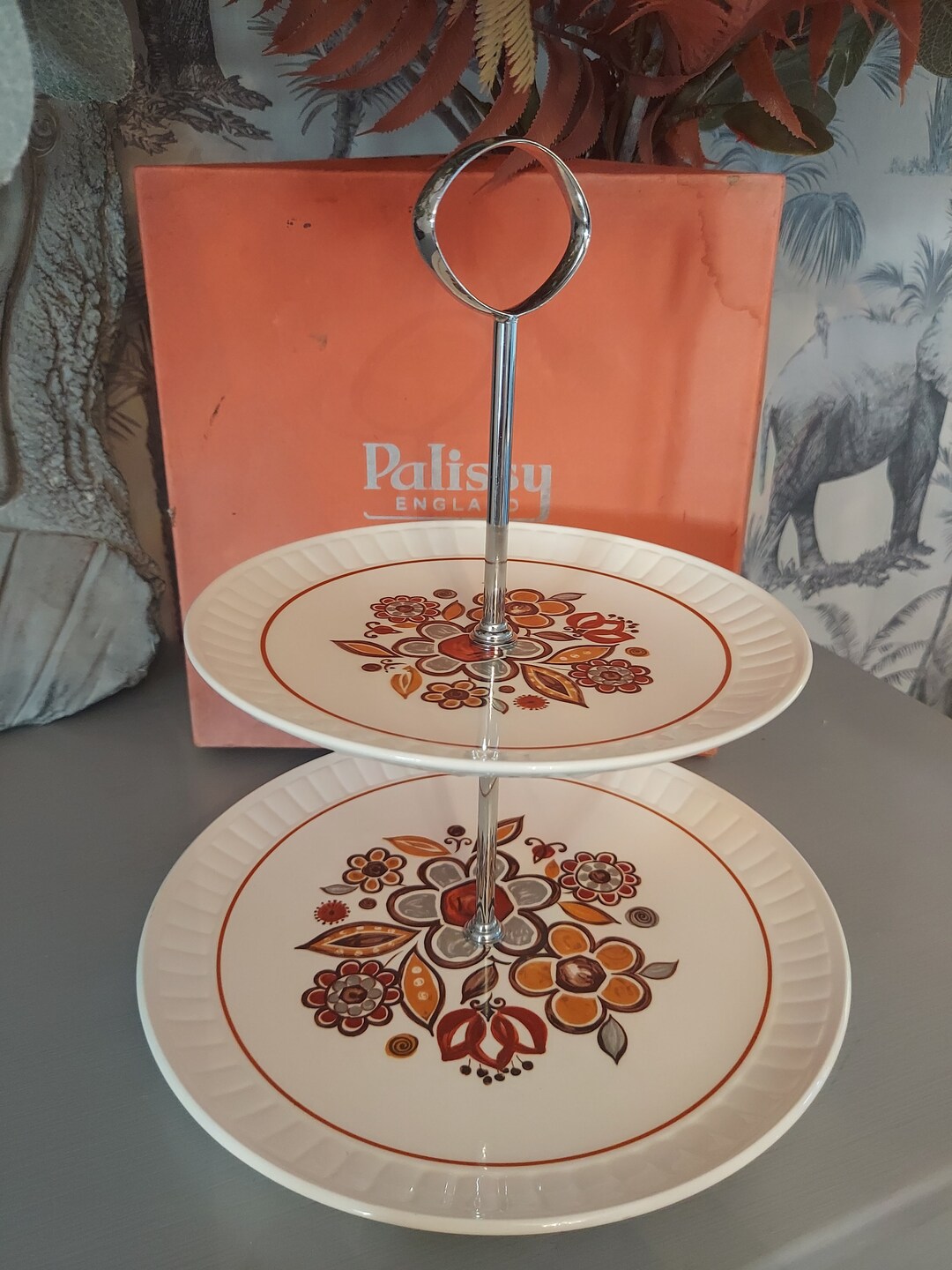 Vintage 2 Tiered Cake Stand by Palissy England - Etsy