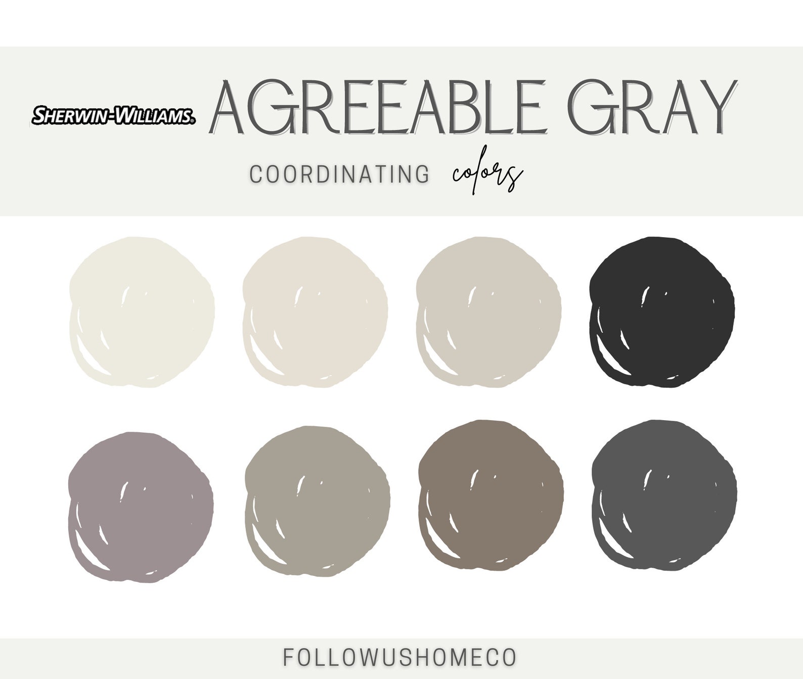 Sherwin Williams Agreeable Gray Paint Palette - Etsy
