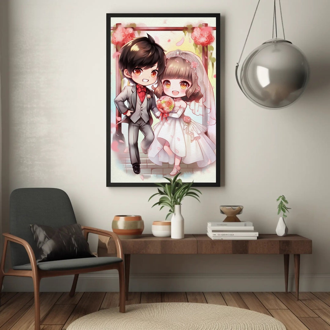 Chibi Anime Wedding Couple Gift for Wedding Couple Chibi Anime Style ...