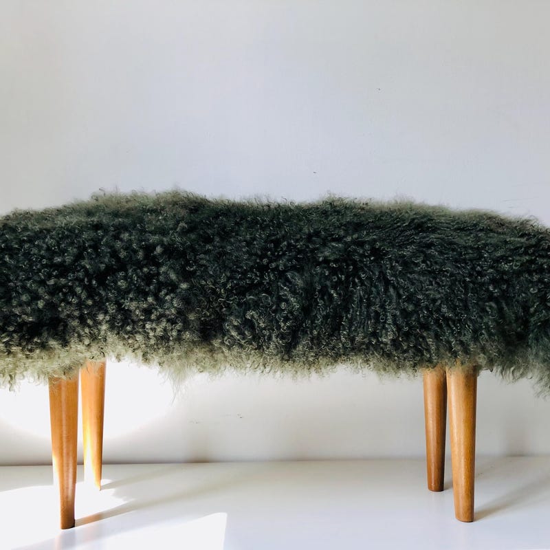 Sheepskin Bench - Etsy