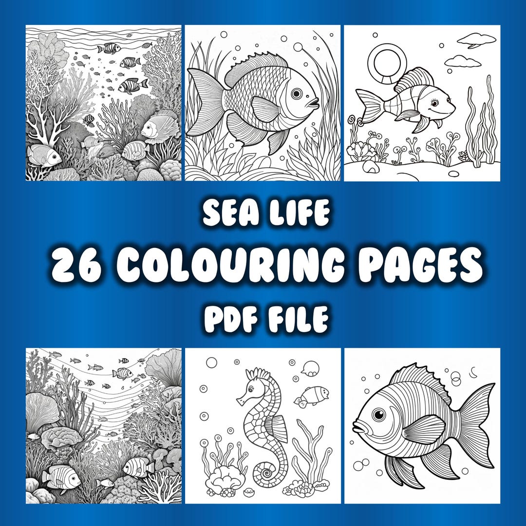 26 Sea Life Colouring Pages - Coral Reef, Fish, and Ocean Designs for ...