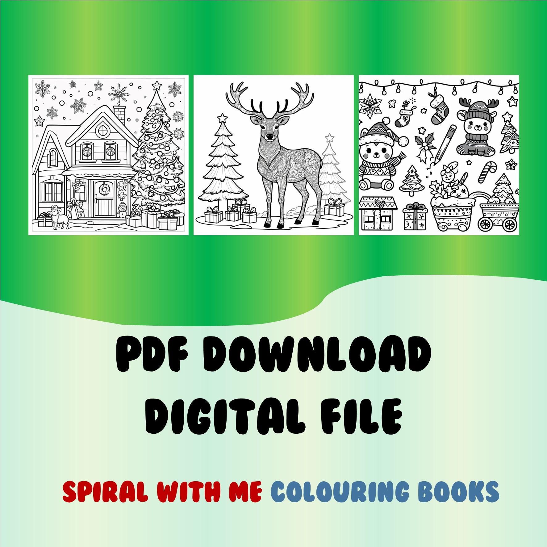 30 Christmas Colouring Pages | Digital Download | Festive Holiday ...
