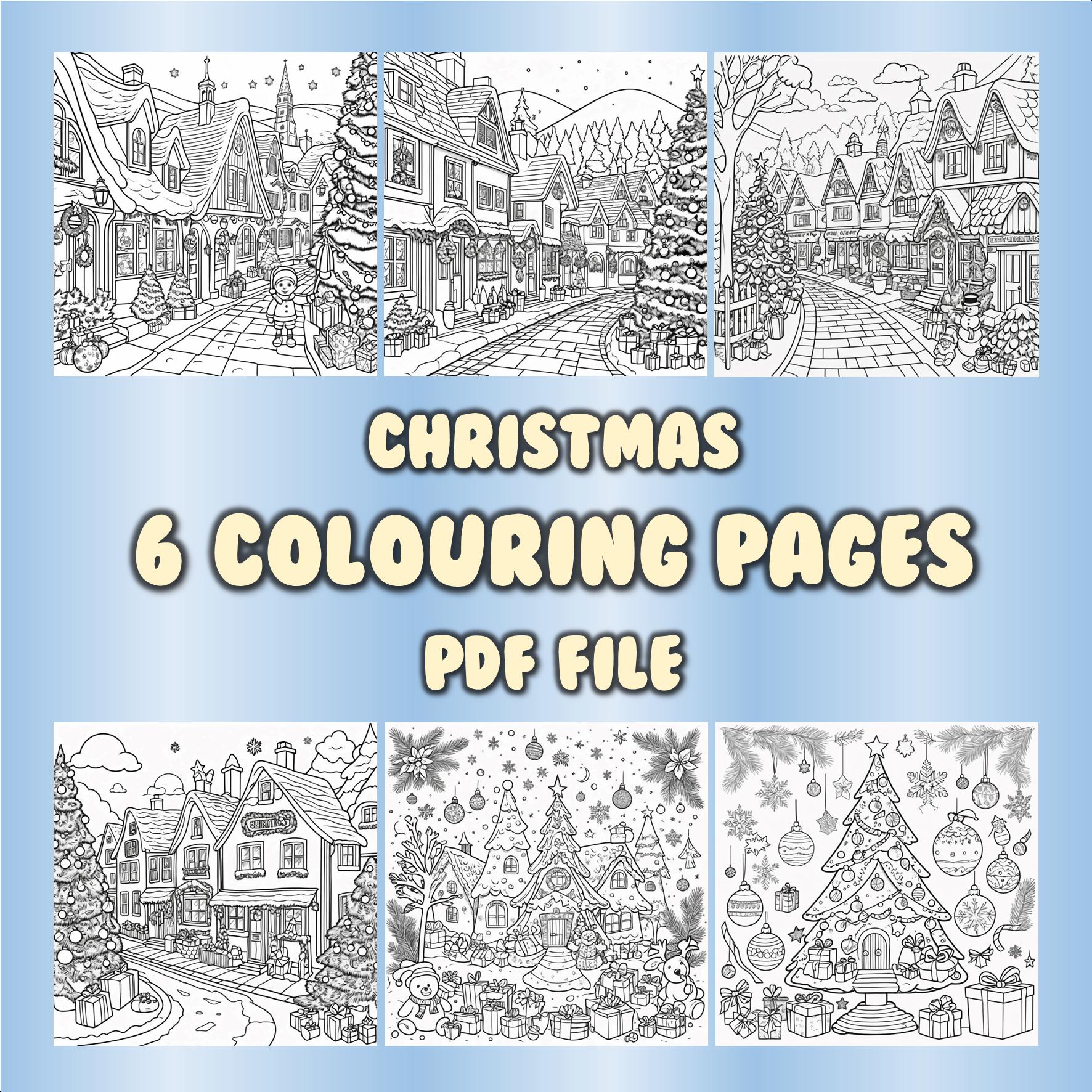 Christmas Colouring 6 Pages for Kids & Adults - Relaxing Holiday ...