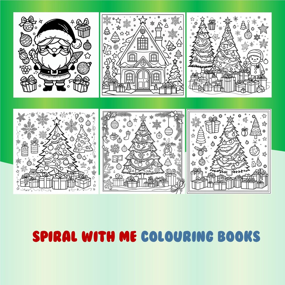 30 Christmas Colouring Pages Digital Download Festive Holiday Designs ...