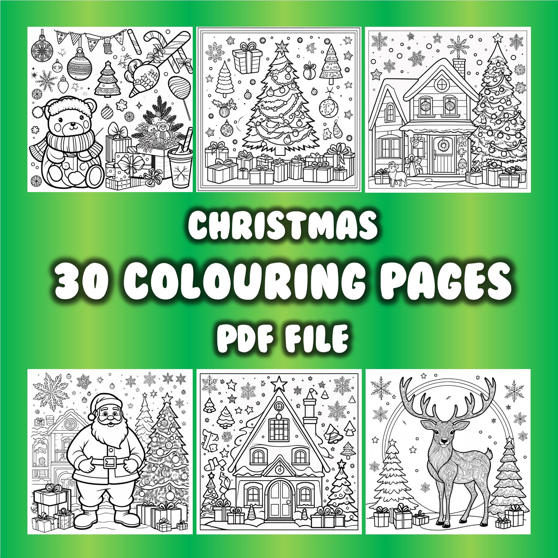 30 Christmas Colouring Pages | Digital Download | Festive Holiday ...