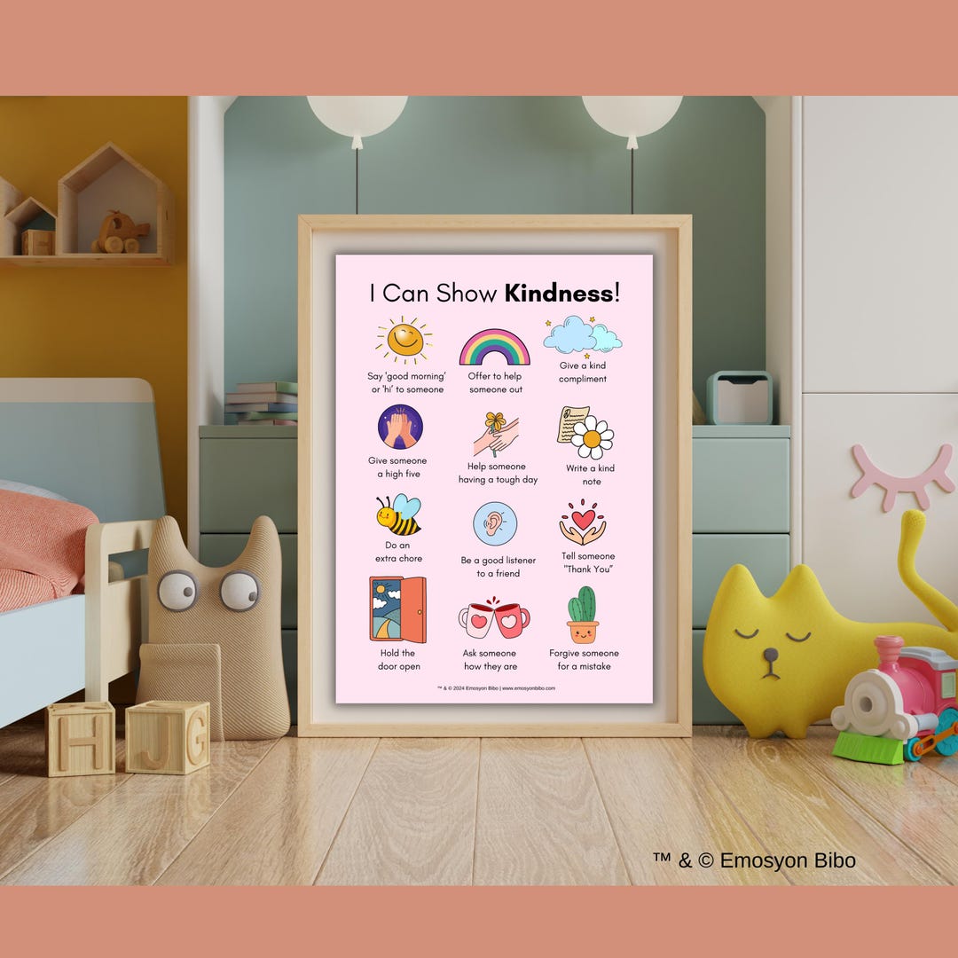 Kindness Reminder Poster for Kids | Printable PDF Wall Art + Free ...