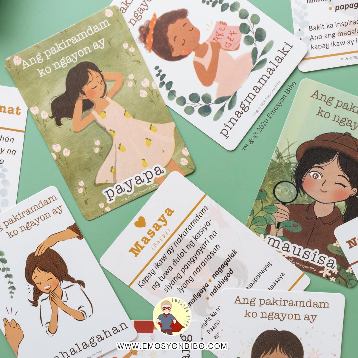 Filipino Emotion Flashcards: 50 Tagalog Cards for Kids - Etsy