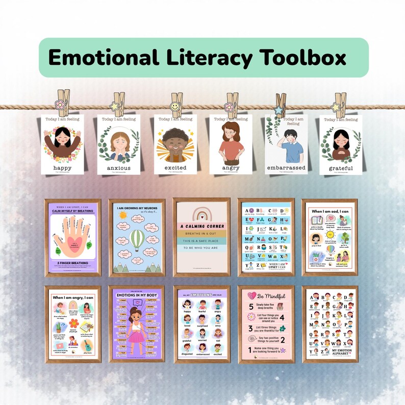 Emotional Literacy Toolbox for Kids | Feelings Cards + Calm Down ...