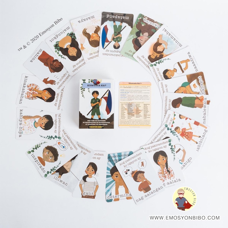 Filipino Emotion Flashcards: 50 Tagalog Cards for Kids - Etsy