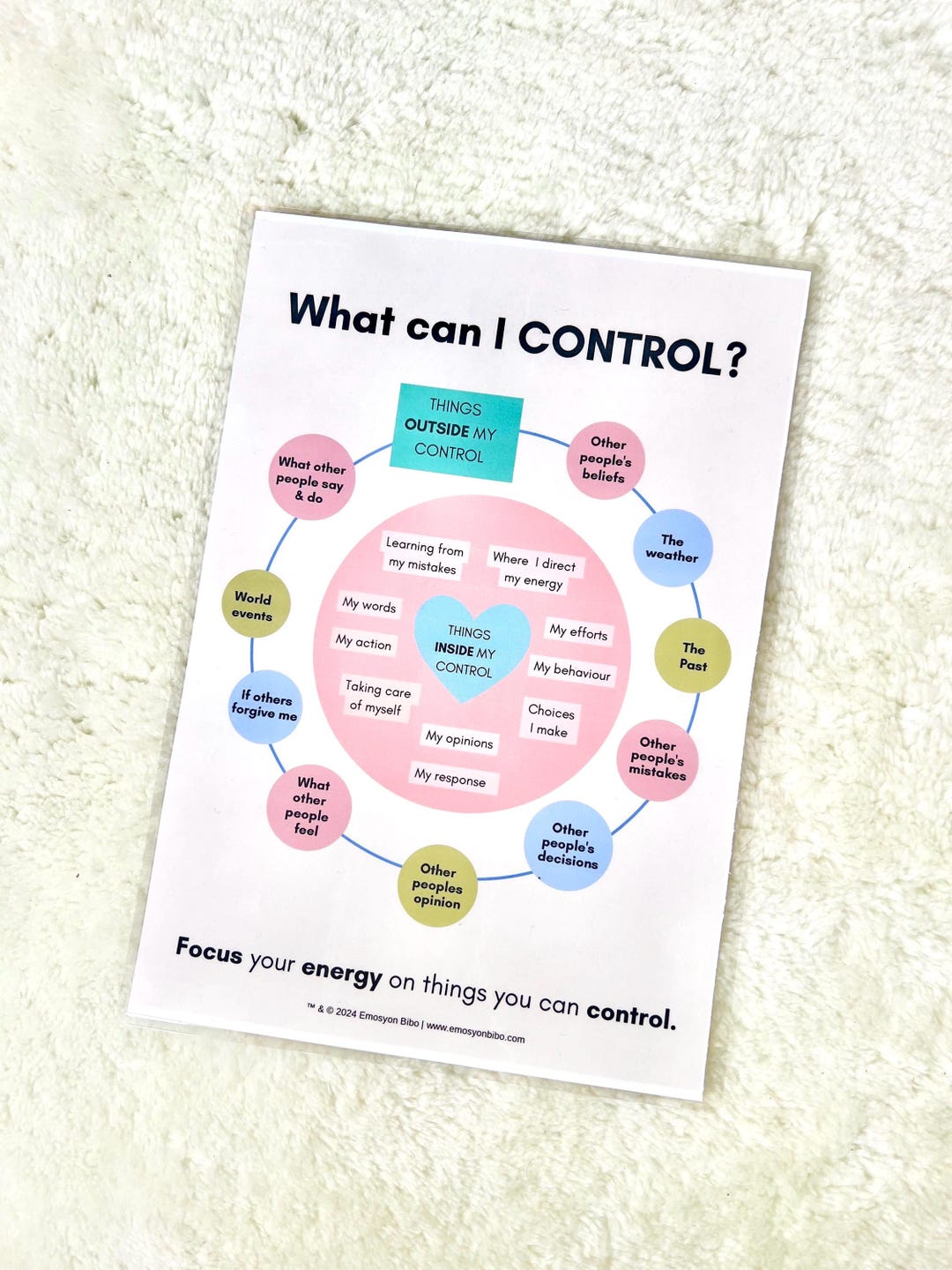 What Can I Control Poster | Therapy Wall Art | Printable Mental Health ...
