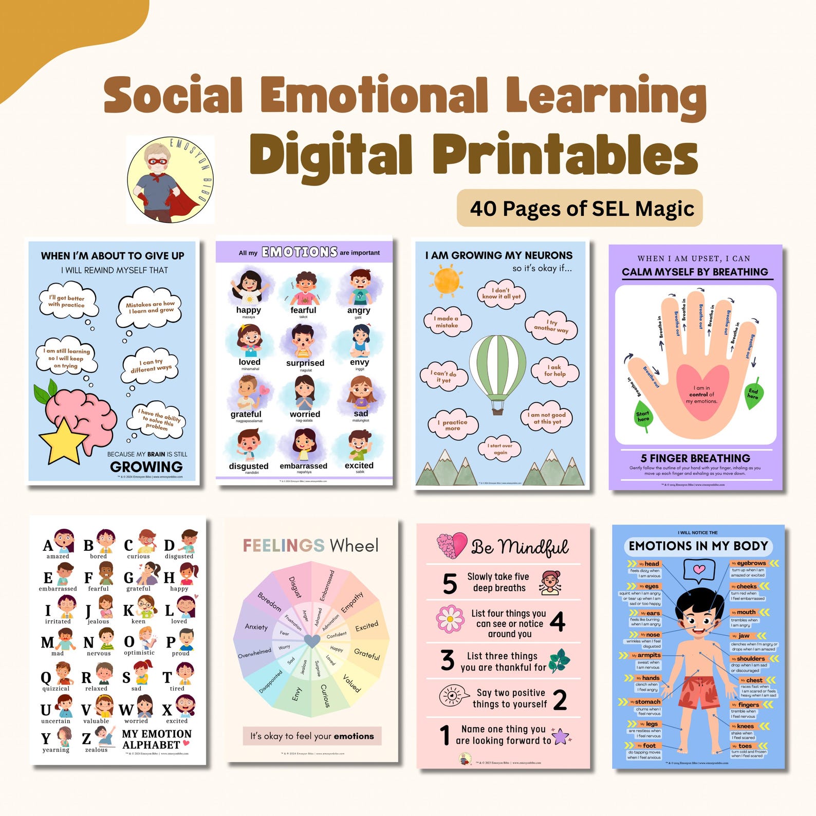 Social Emotional Learning Tools - 40 Pages Digital Printables by ...