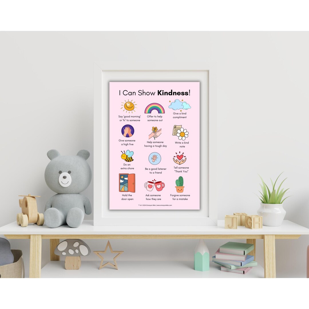 Kindness Reminder Poster for Kids | Printable PDF Wall Art + Free ...