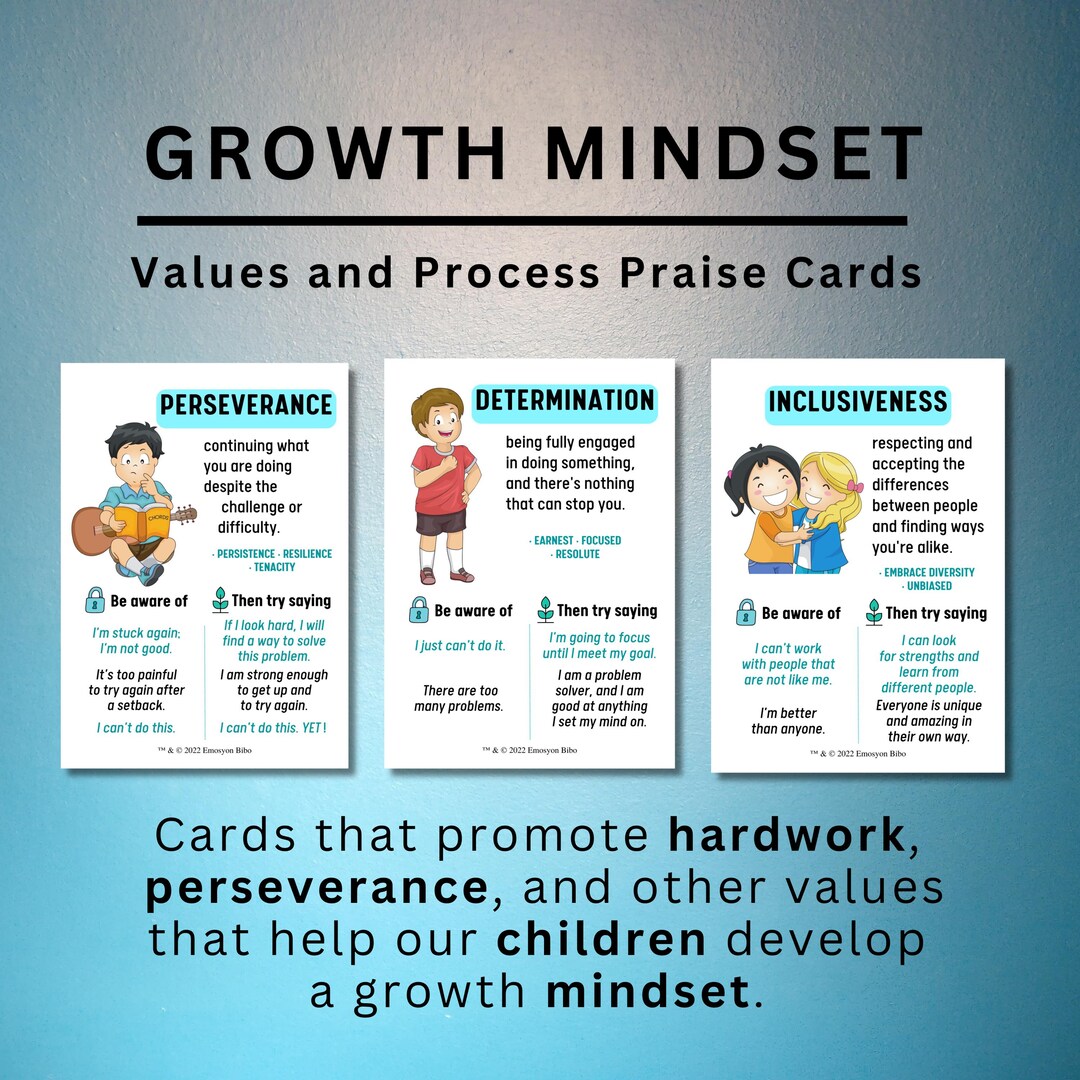 Growth Mindset Affirmation Cards for Children | Printable Process ...