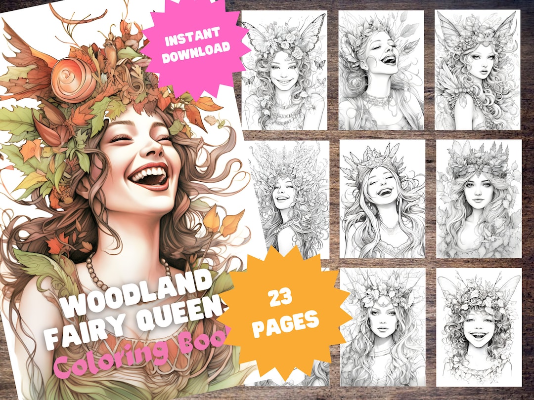 Happy Woodland Fairy Queens, Fairy Coloring Pages, Fantasy Coloring ...